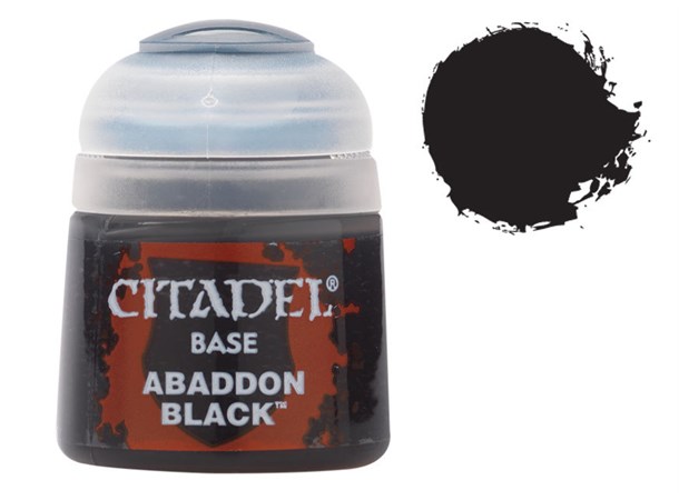 Citadel Paint Base Abaddon Black Tilsvarer P3 Thamar Black - Gamezone.no