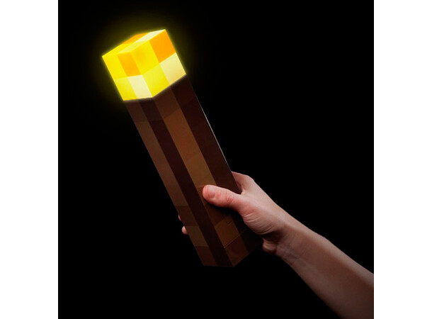Minecraft Fakkel Lampe 28cm Minecraft Light-Up Torch - Gamezone.no