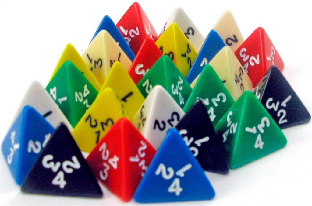 RPG Dice D4 Terning - 1 stk Tilfeldig farge - Gamezone.no