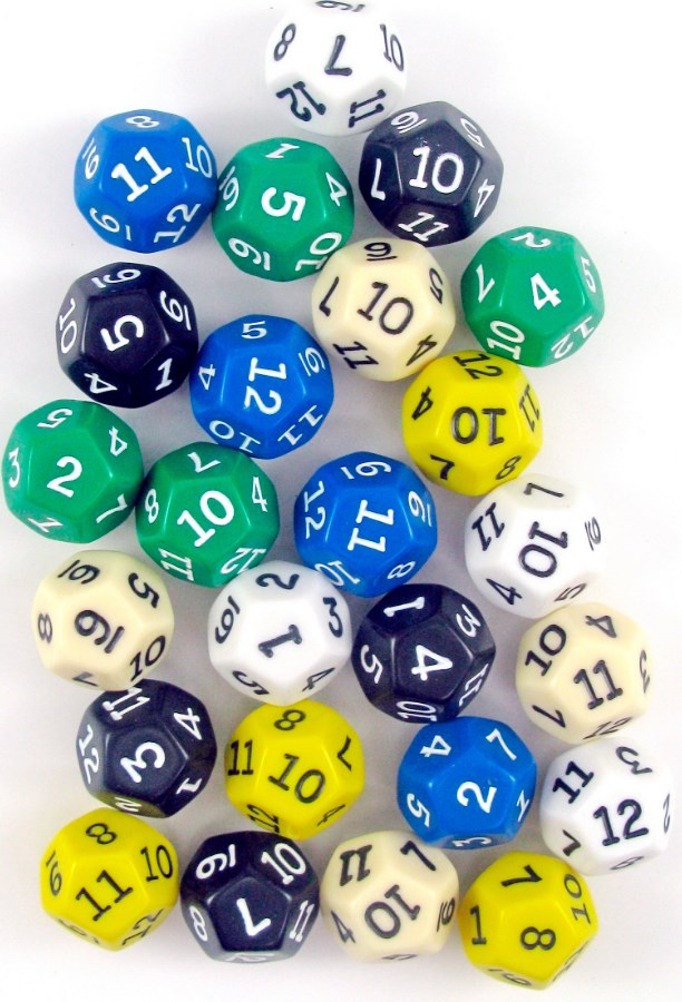 RPG Dice D12 Terning - 1 stk Tilfeldig farge - Gamezone.no