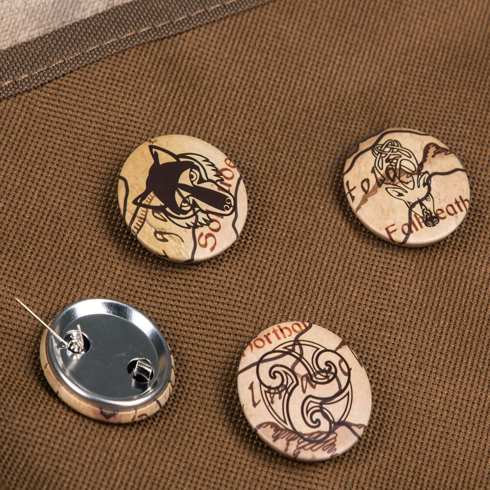 Elder Scrolls Skyrim Regions Button Set 9 buttons fra Skyrim - Gamezone.no