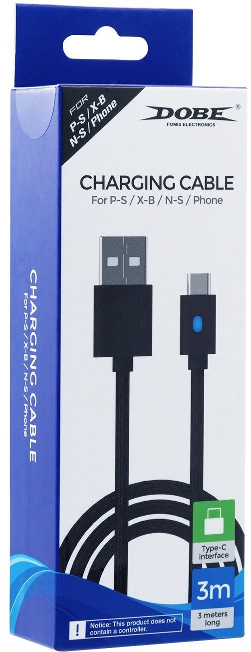 3 Meter USB-C Charge Cable PS5 Playstation 5 ladekabel - Gamezone.no