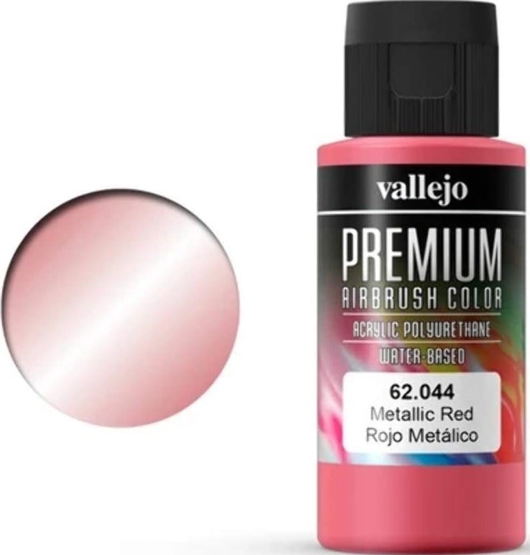Vallejo Premium Metallic Red 60ml Premium Airbrush Color - Metallic ...