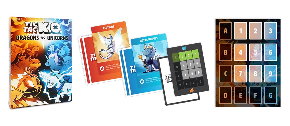 Tic Tac KO Brettspill Dragons vs. Unicorns - Gamezone.no